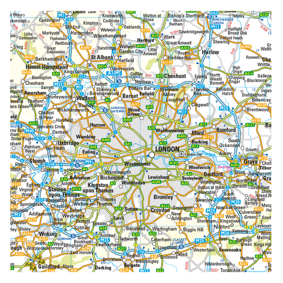 British Isles Motoring Road Wall Map of UK and Ireland | Map Marketing ...