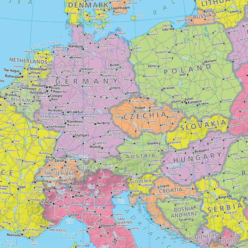 Giant Political Map of Europe – Geopacks