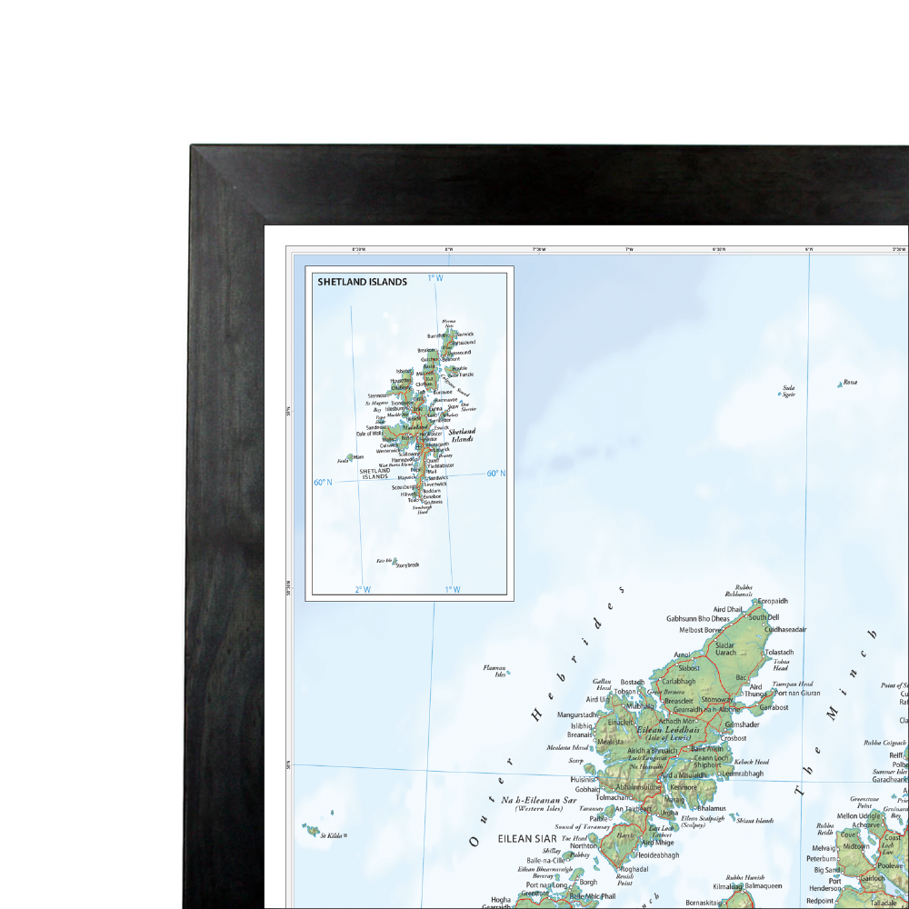 Physical Map of Scotland Wall Map – Geopacks