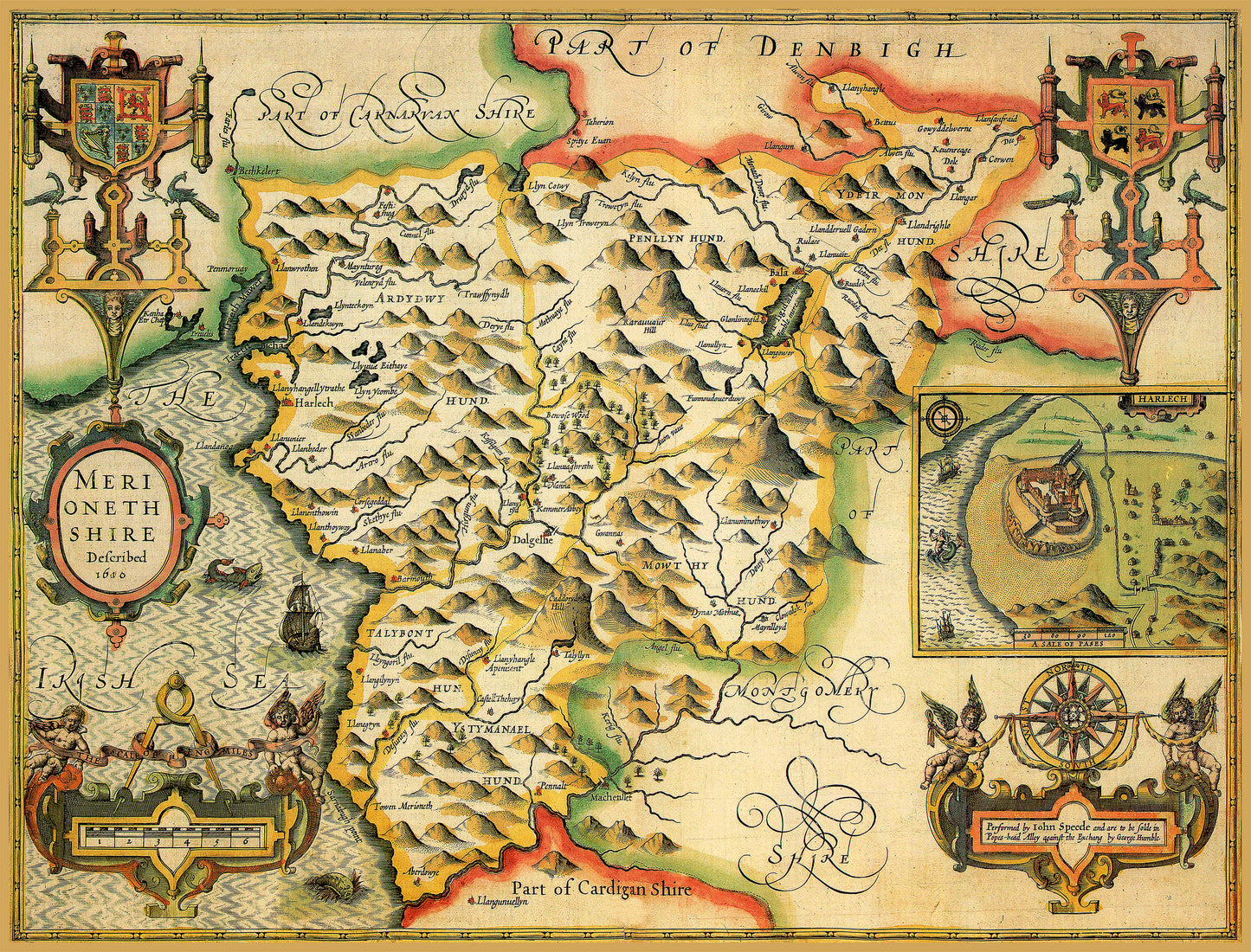 Merionethshire Historical Map 1000 Piece Jigsaw Puzzle - John Speed ...
