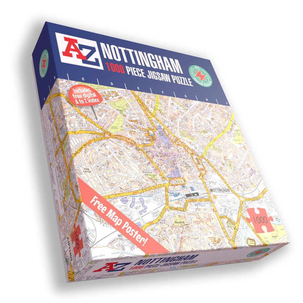 A to Z Map of Nottingham 1000 Piece Jigsaw
