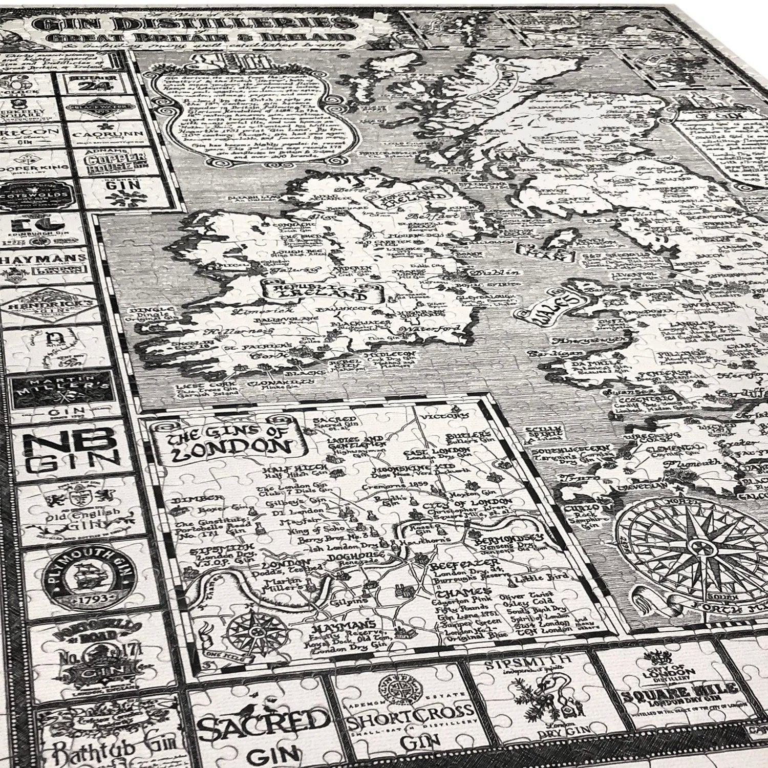 Gin Map Jigsaw Puzzle - 1000 pieces – Geopacks