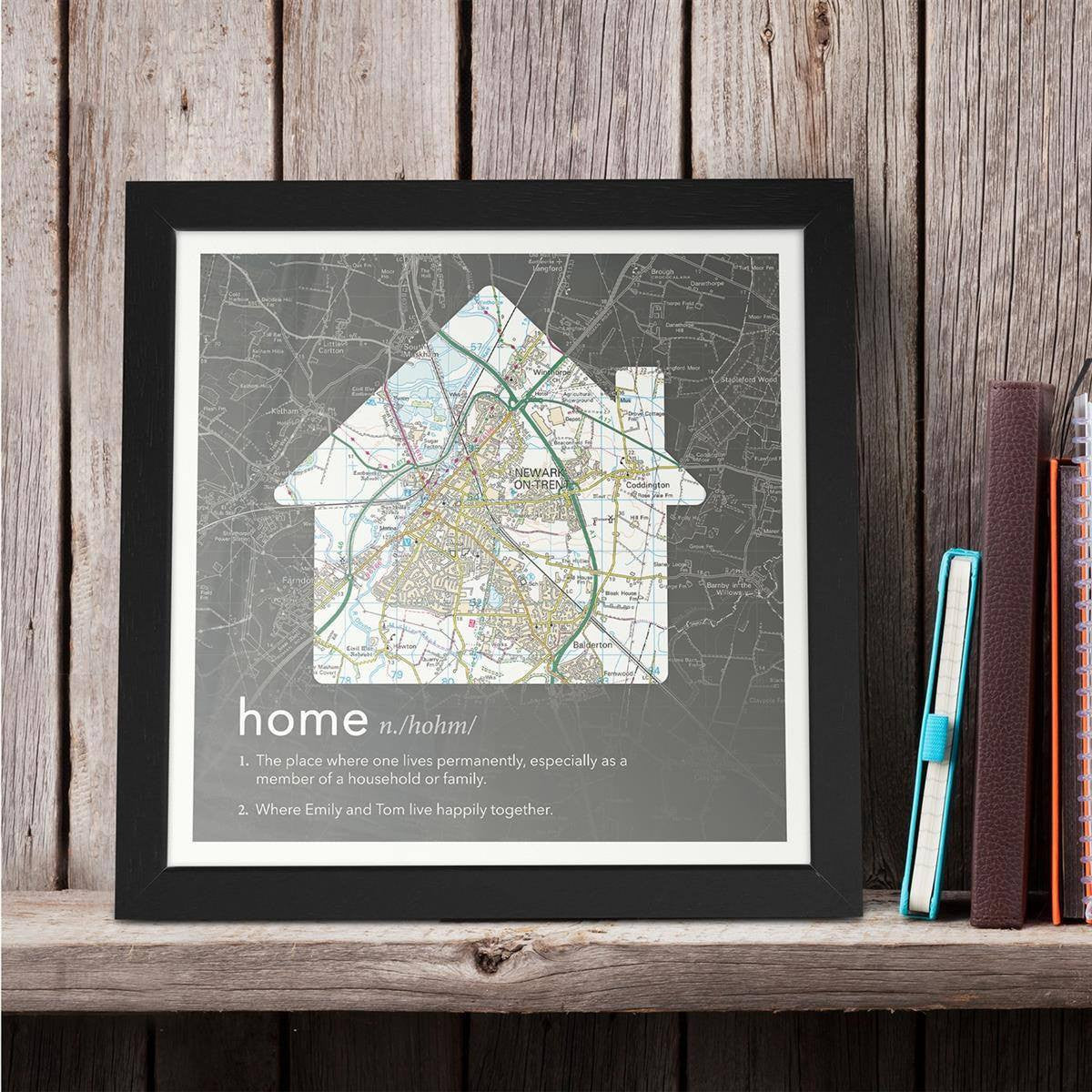 Personalised Framed Dictionary Definition Map - Home – Geopacks