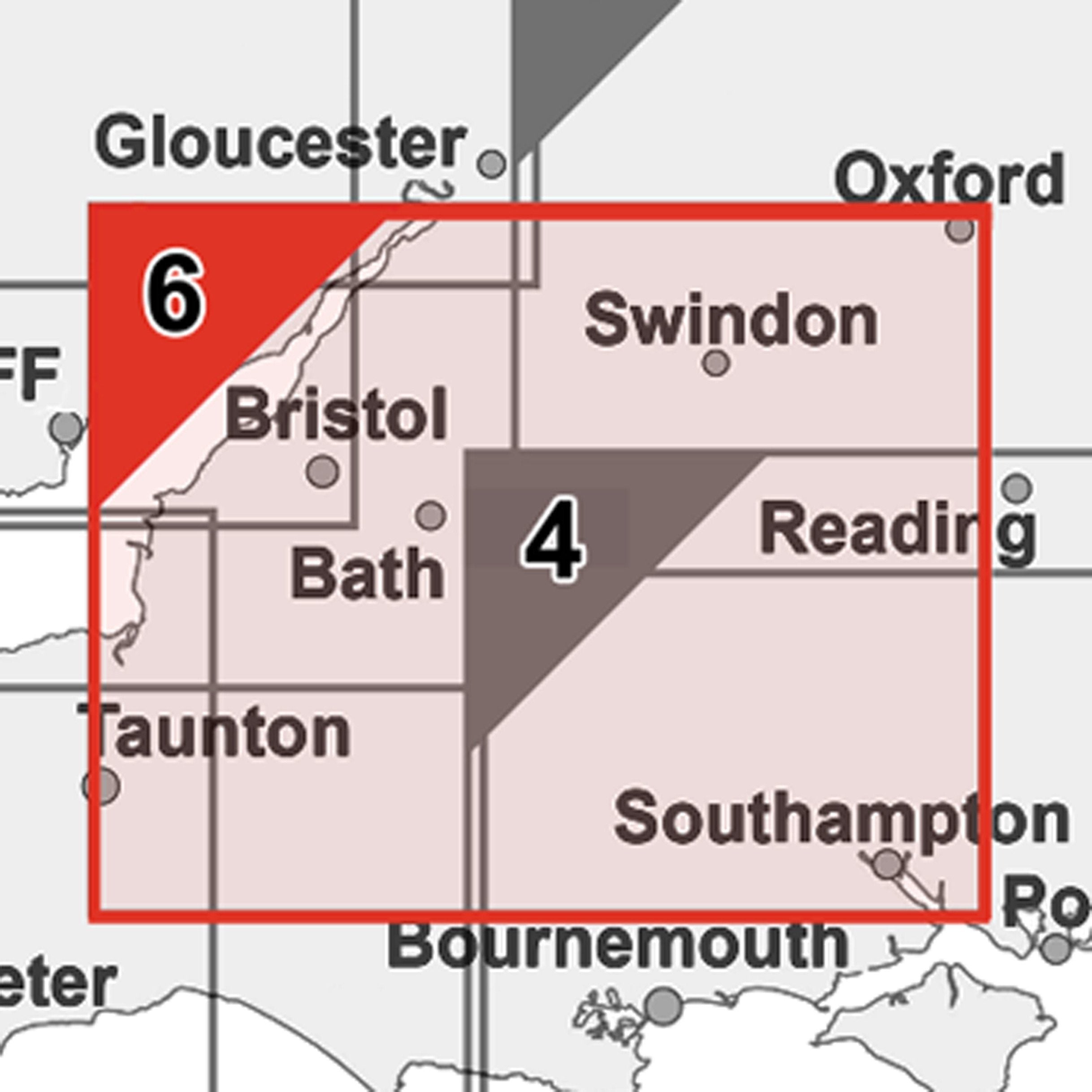 Avon and Wiltshire (Bristol) Postcode Wall Map - Sector Map 6 – Geopacks