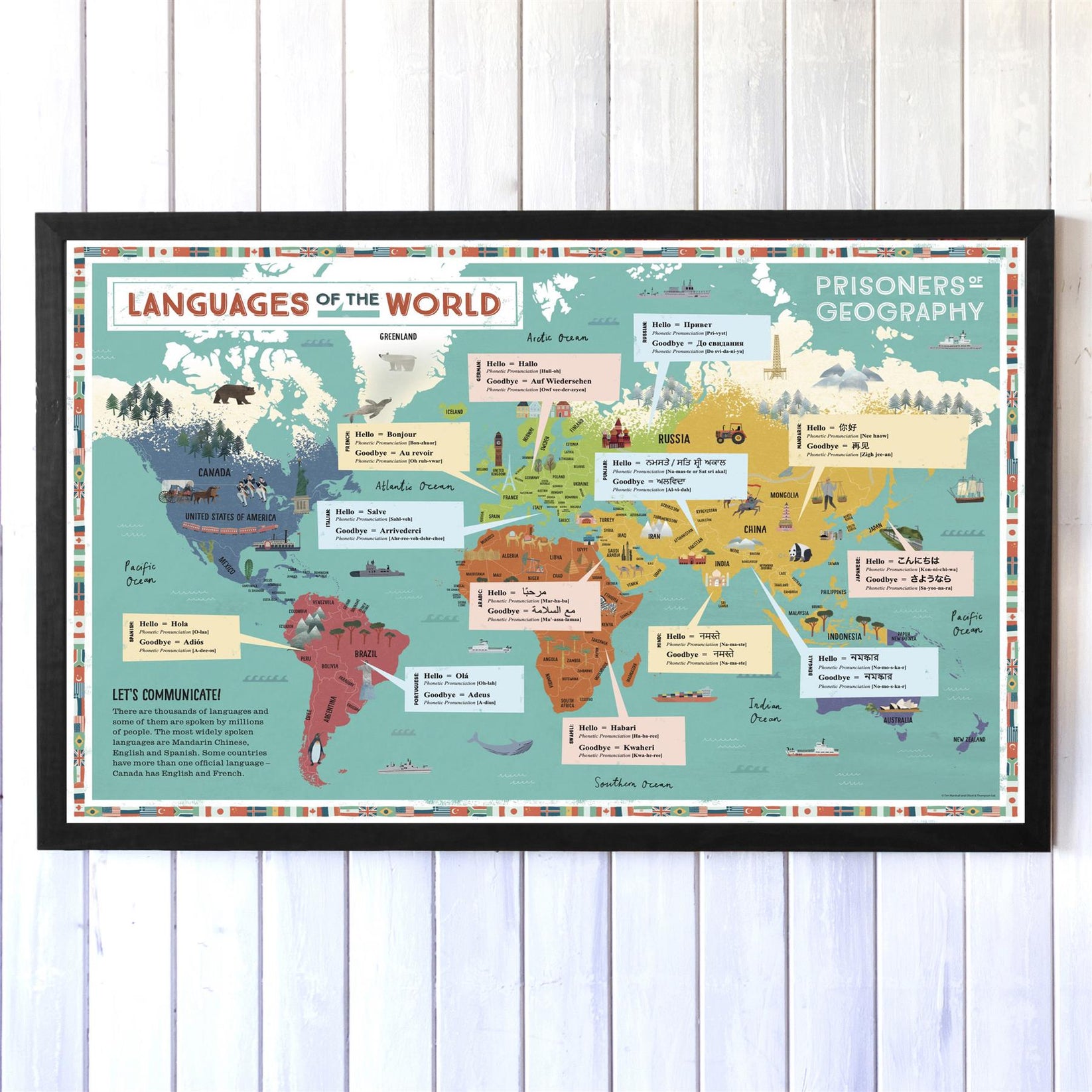 Languages Of The World Educational Wall Map - Prisoners of Geography ...