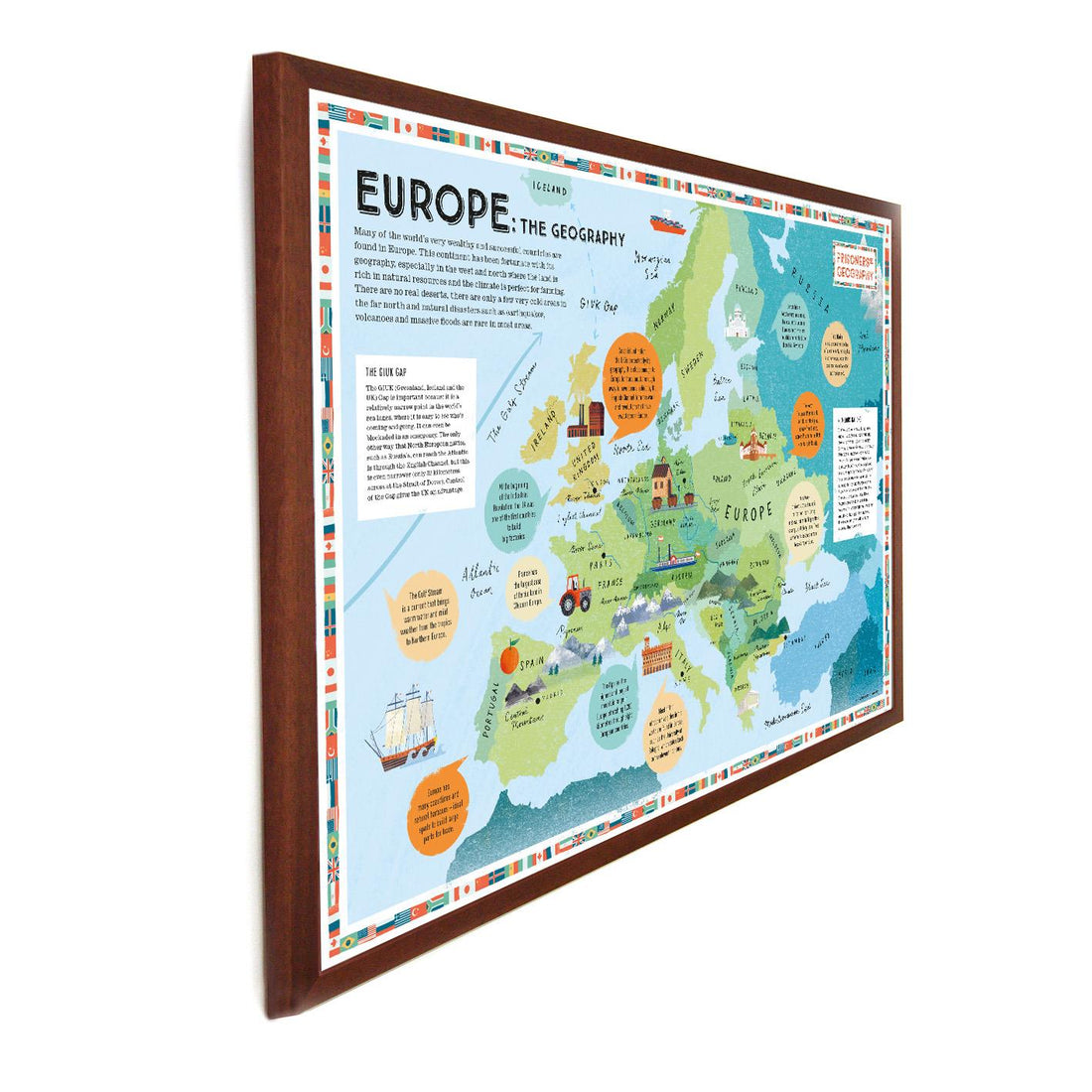 Europe Educational Wall Map - Prisoners of Geography – Geopacks