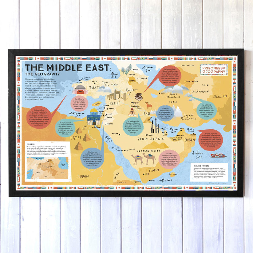 Middle East Educational Wall Map - Prisoners of Geography – Geopacks