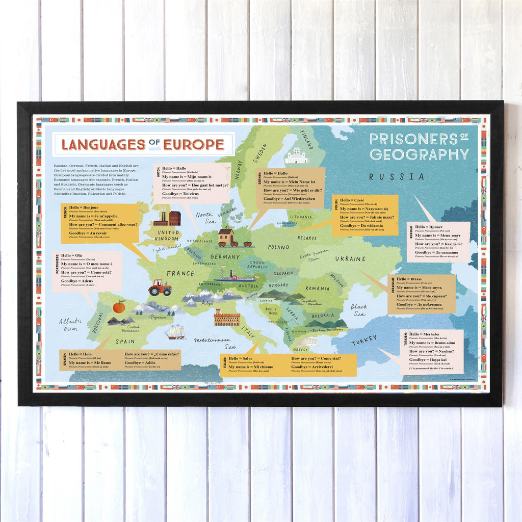 Languages Of Europe Educational Wall Map - Prisoners of Geography