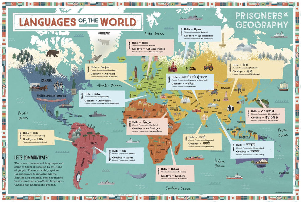 Languages Of The World Educational Wall Map - Prisoners of Geography