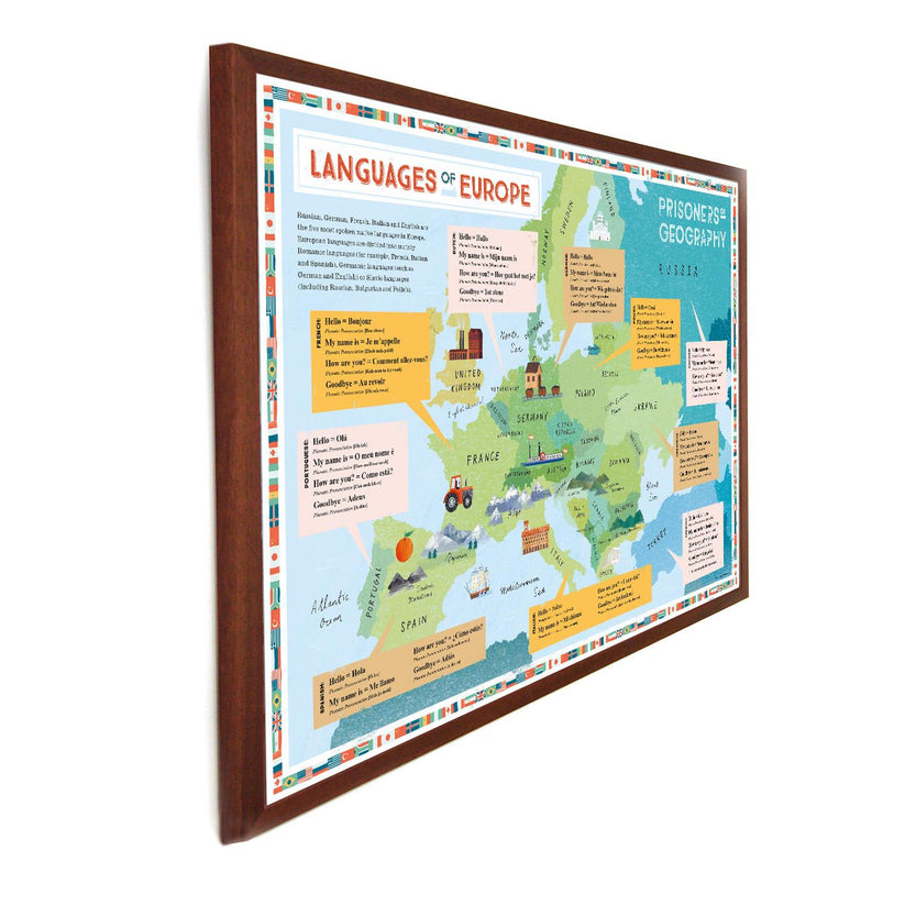 Languages Of Europe Educational Wall Map - Prisoners of Geography ...