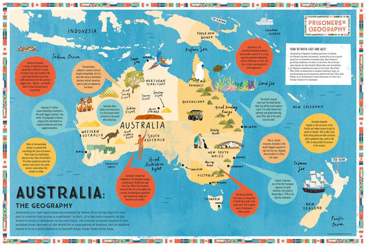 Australia Educational Wall Map - Prisoners of Geography