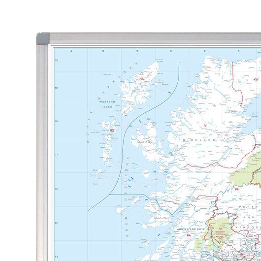 UK Postcode Wall Map - Postcode Areas Map of Great Britain & NI