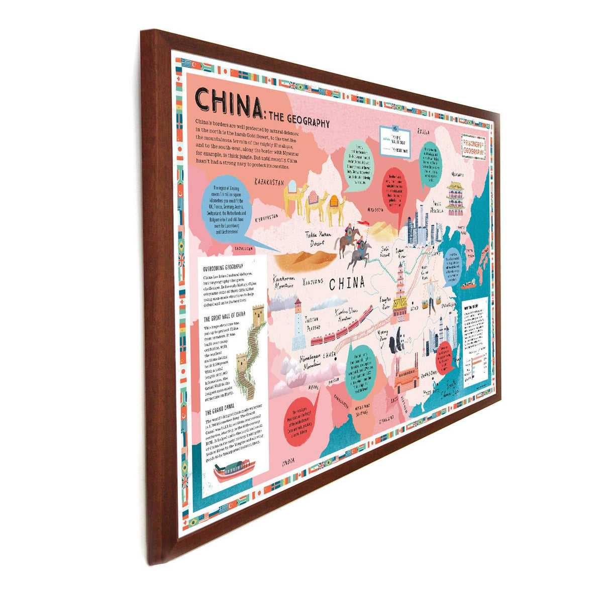 China Educational Wall Map - Prisoners of Geography – Geopacks