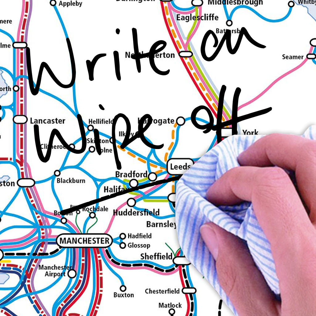 UK Rail Operators Map 56th Edition - Laminated Railway Wall Map – Geopacks