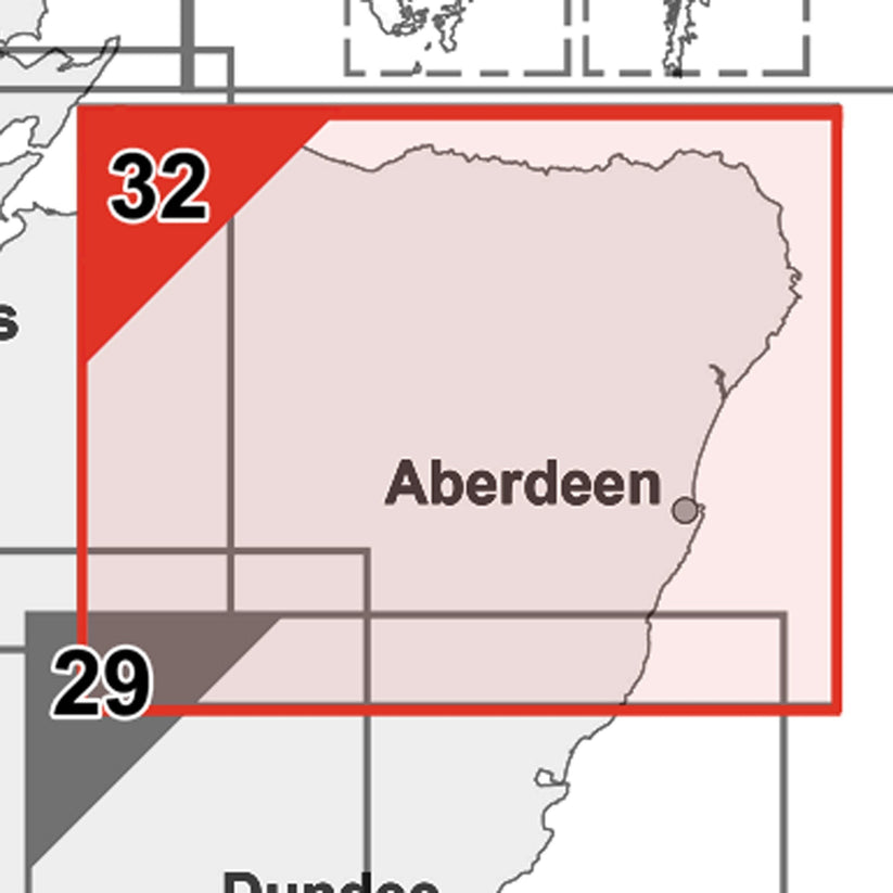 Aberdeenshire Postcode Wall Map - Sector Map 32 – Geopacks