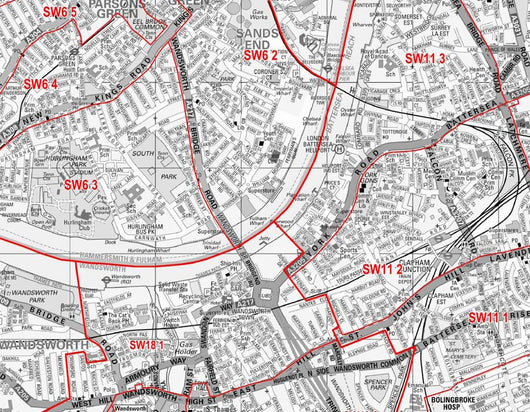 Wall Maps - Central London Postcode Wall Map - Sector Map 37