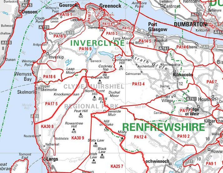 Islay and Kintyre Postcode Wall Map - Sector Map 24 – Geopacks