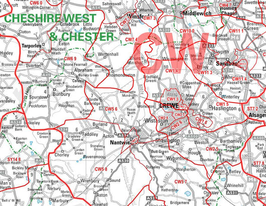 Wall Maps - Manchester And Merseyside (Liverpool) Postcode Wall Map ...