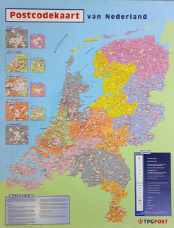 Wall Maps - Netherland Postcodes Wall Map