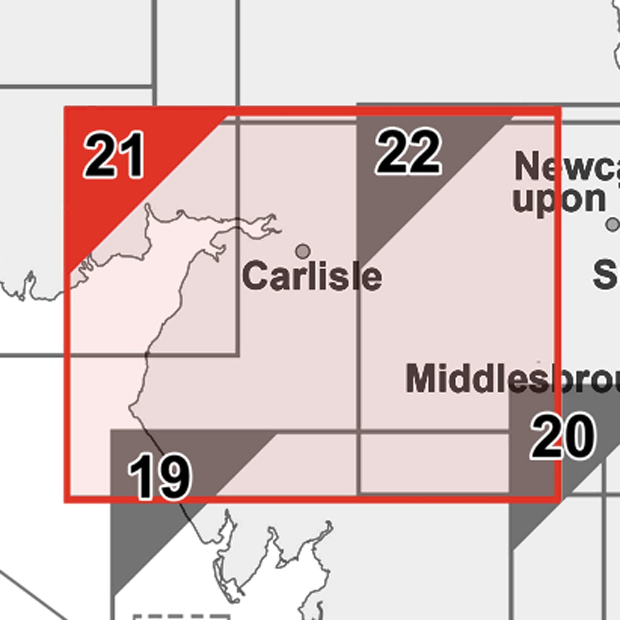 North Cumbria Postcode Wall Map - Sector Map 21 – Geopacks