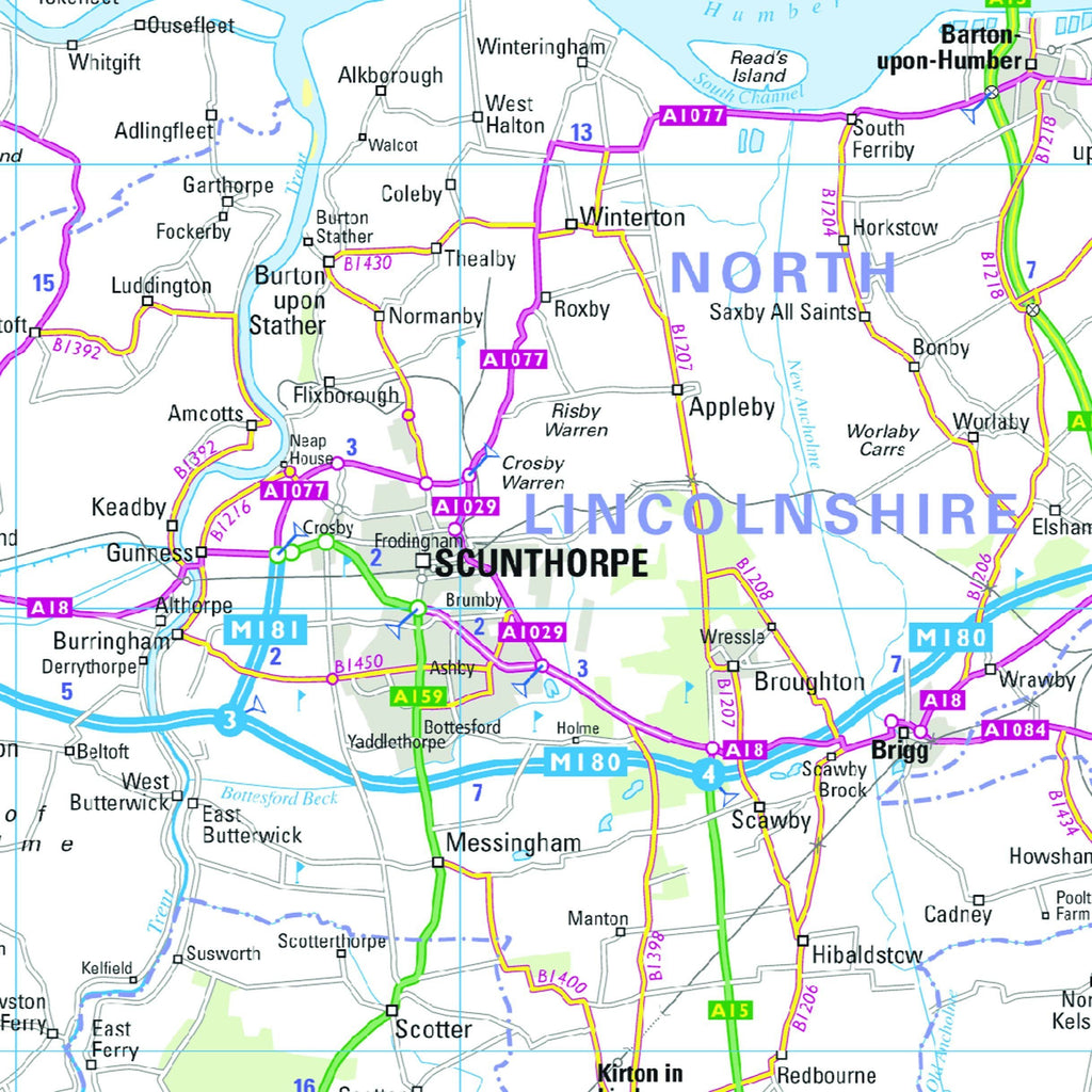 Wall Maps - Northern England Regional Road Map - Wall Map 4