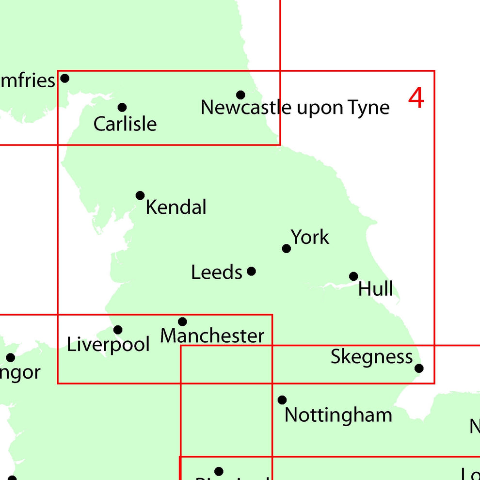 Northern England Regional Road Map - Newcastle, Sunderland, Leeds ...