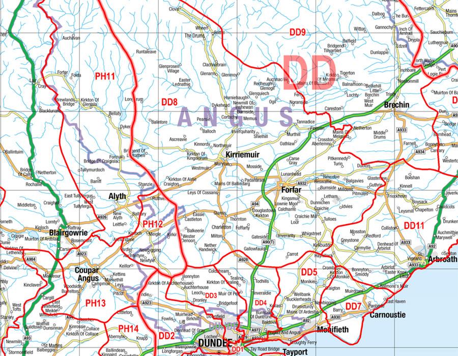 Wall Maps - Northern Scotland (Uist, Orkney And Shetland) Postcode Map ...