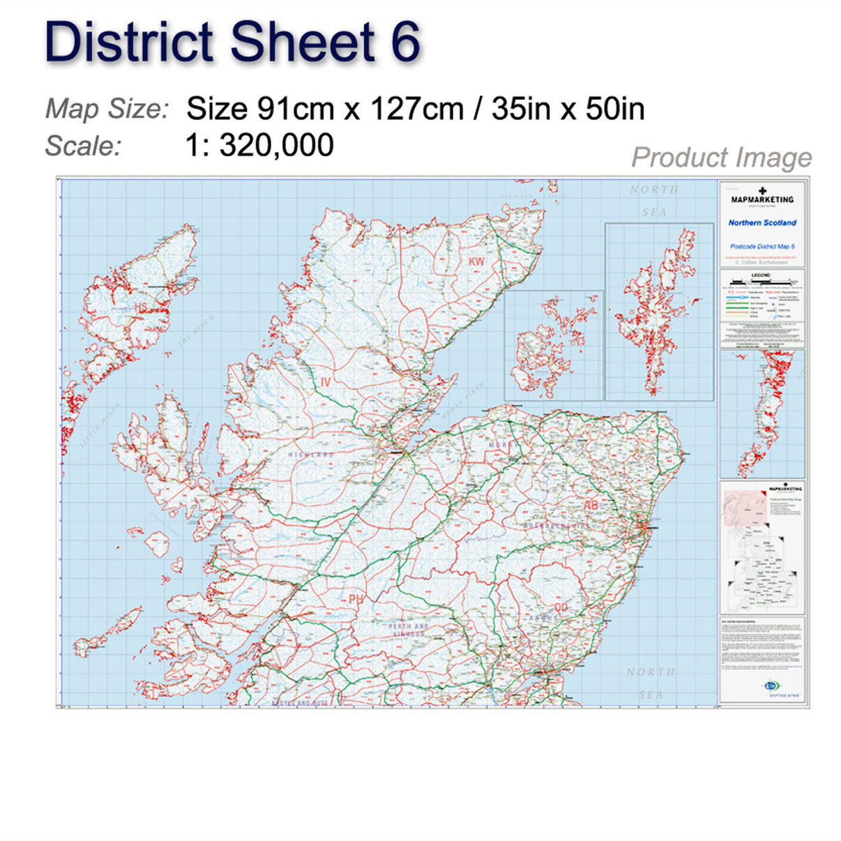 Northern Scotland (Uist, Orkney and Shetland) Postcode Map - District ...
