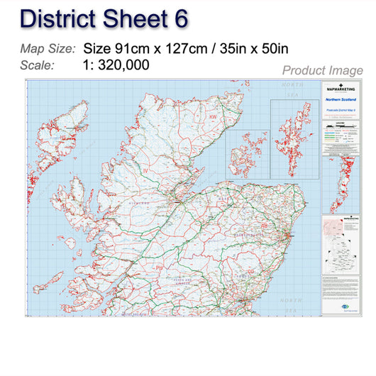 Wall Maps - Northern Scotland (Uist, Orkney And Shetland) Postcode Map ...