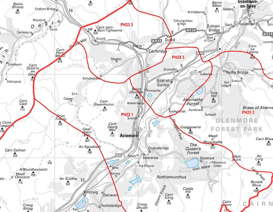 wall-maps-scottish-highlands-central-postcode-wall-map-sector-map-31-2 ...