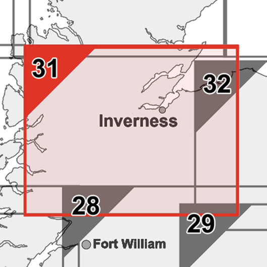 Wall Maps - Scottish Highlands (Central) Postcode Wall Map - Sector Map 31