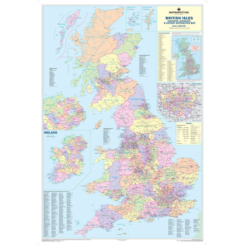 Supersize UK Counties Wall Map – Geopacks
